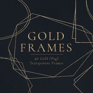 Gold Geometric Frames png Overlays - Etsy