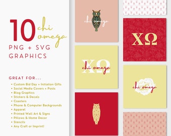 Chi Omega Owls | Etsy