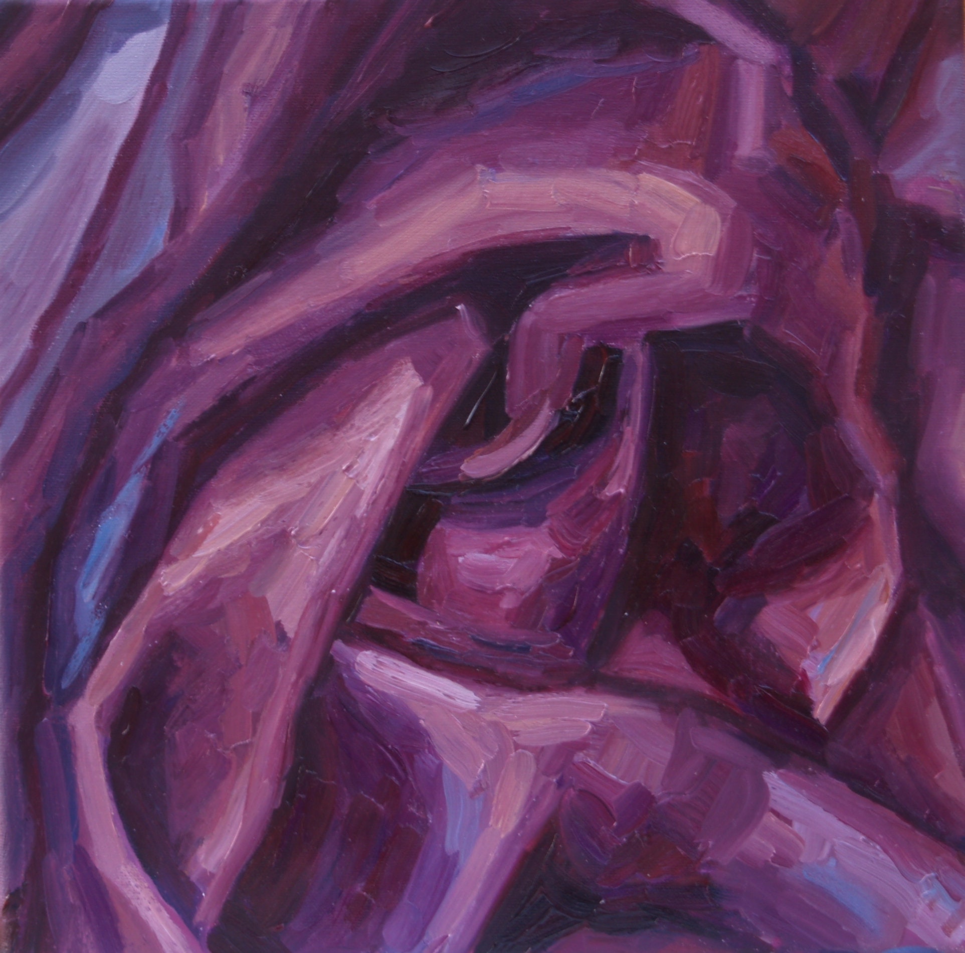 The Violet Rose - Drapery Oil Painting Still Life Original Artwork One ...