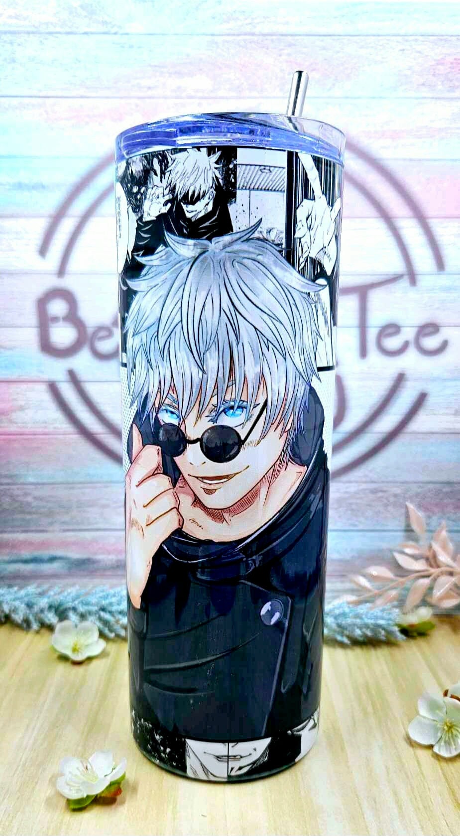 Gojo or Demon Slayer Thermal Tumbler, Large Cup and Straw, Manga ...