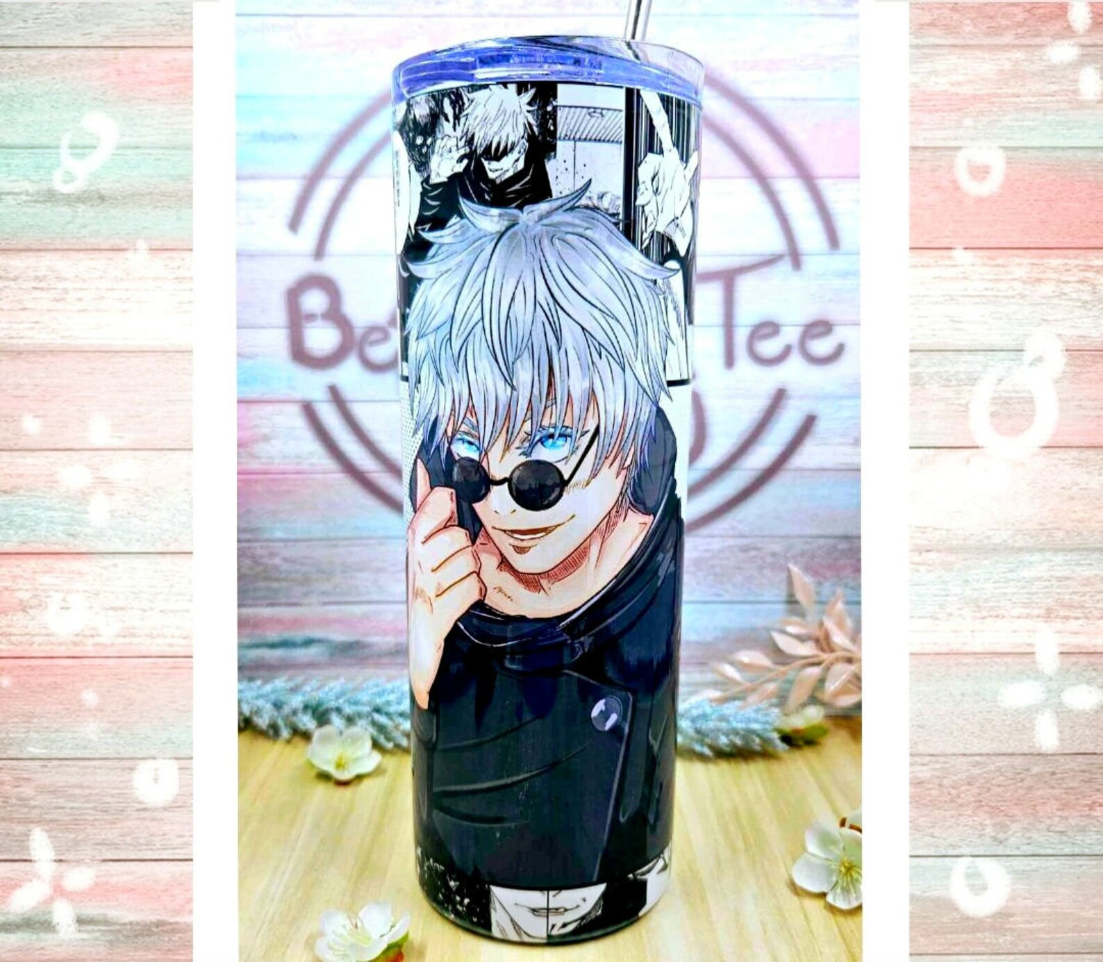 Gojo or Demon Slayer Thermal Tumbler, Large Cup and Straw, Manga ...