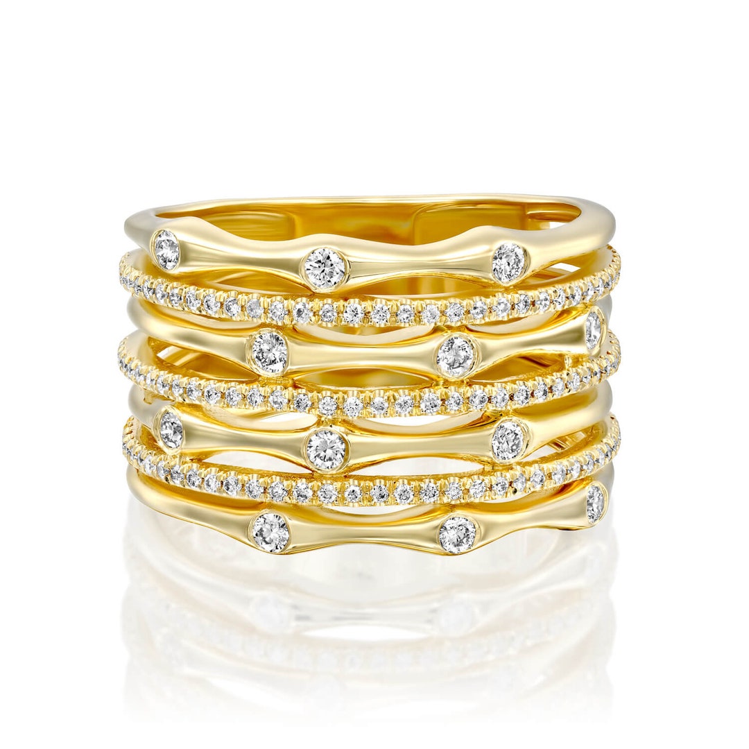 Wide Diamond Wedding Ring, Big Diamond Band, Diamond Ring for Women ...