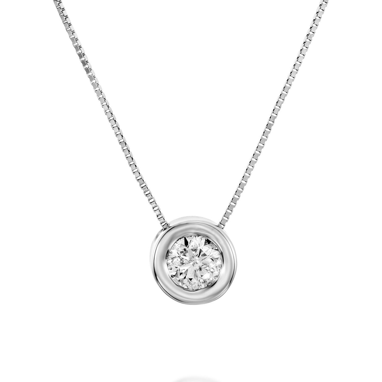 Solitaire Round Diamond Necklace Diamond Solitaire Pendant | Etsy