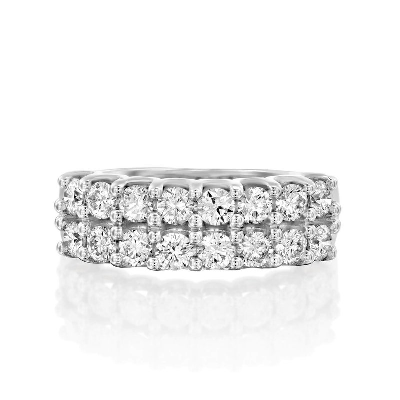 Two Row Diamond Ring - Etsy