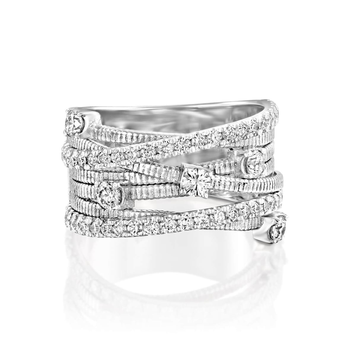 Wide Diamond Wedding Ring Big Diamond Band Diamond Ring for - Etsy