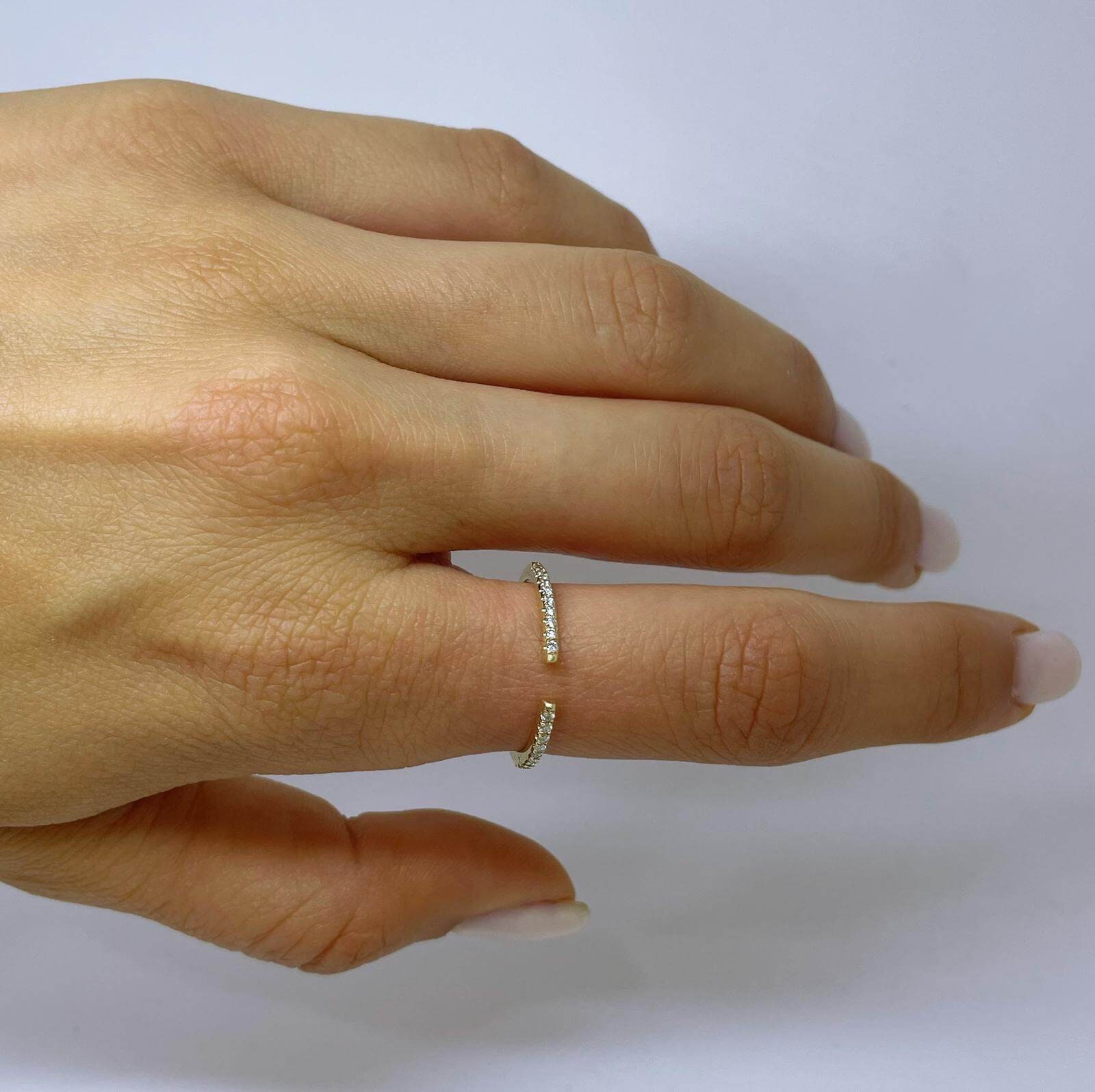 Open Diamond Ring Diamond Wedding Band Half Eternity Ring - Etsy