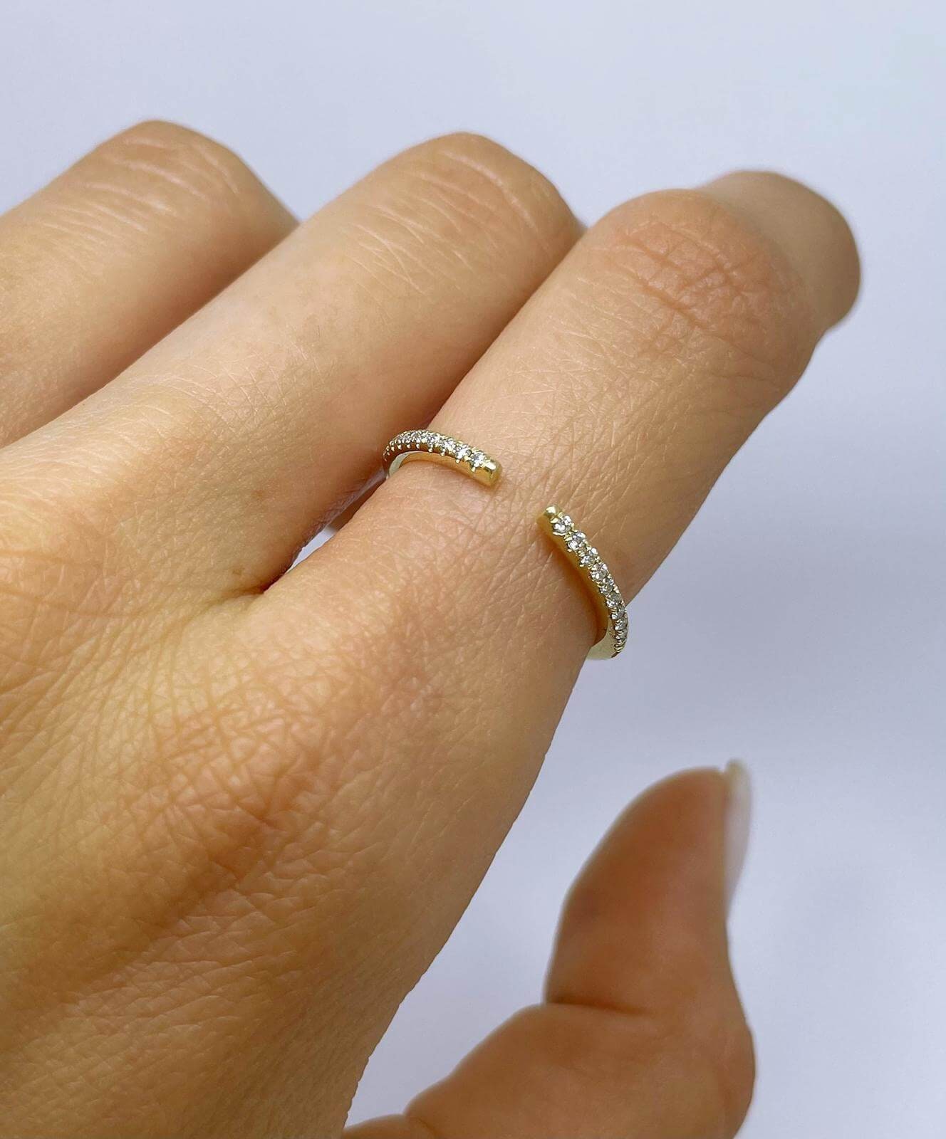 Open Diamond Ring Diamond Wedding Band Half Eternity Ring - Etsy
