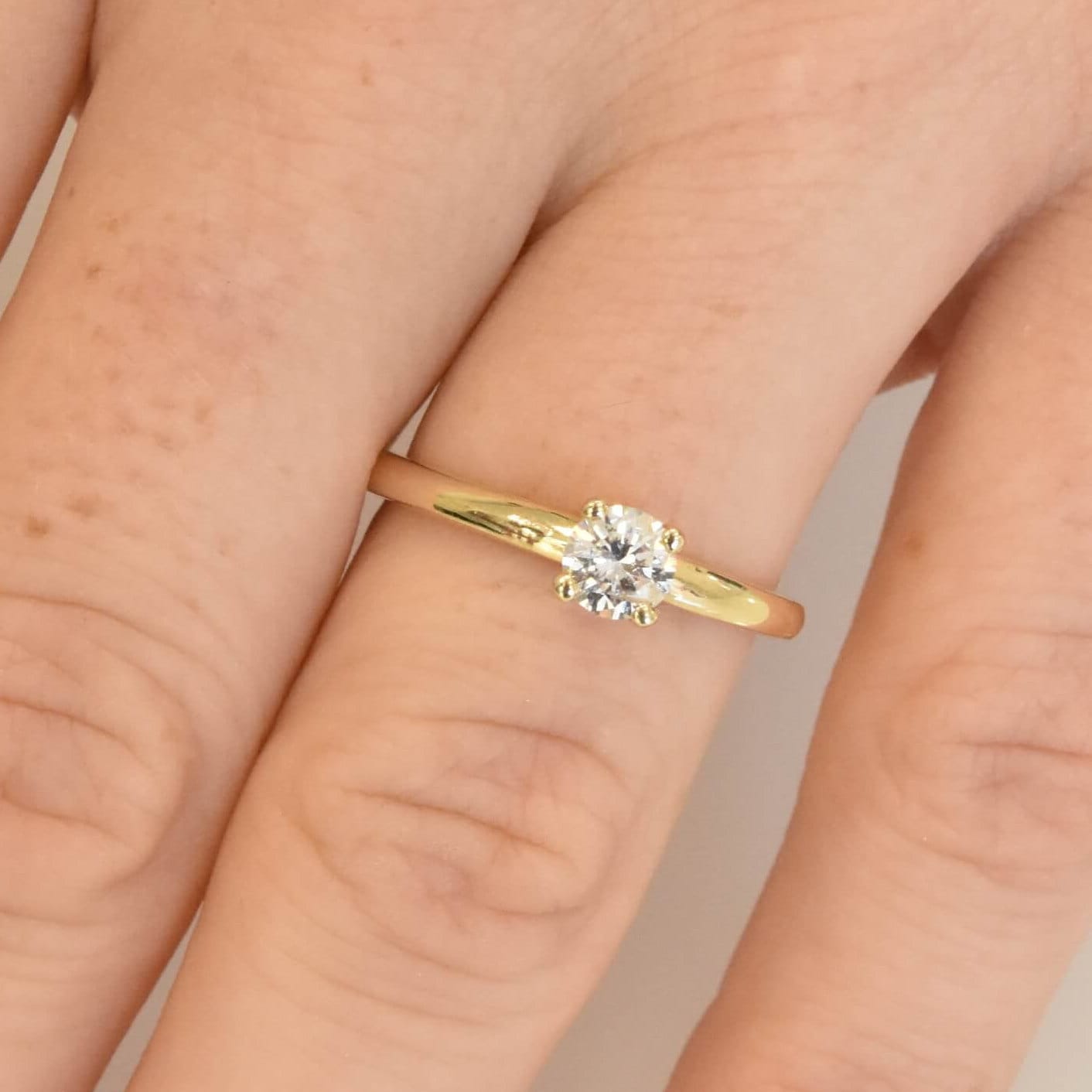 Classic Diamond Engagement Ring Real Diamond Engagement Ring - Etsy