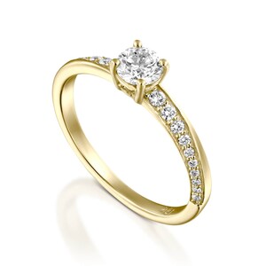 Real Diamond Engagement Ring, Delicate Diamond Proposal Ring, Twist ...