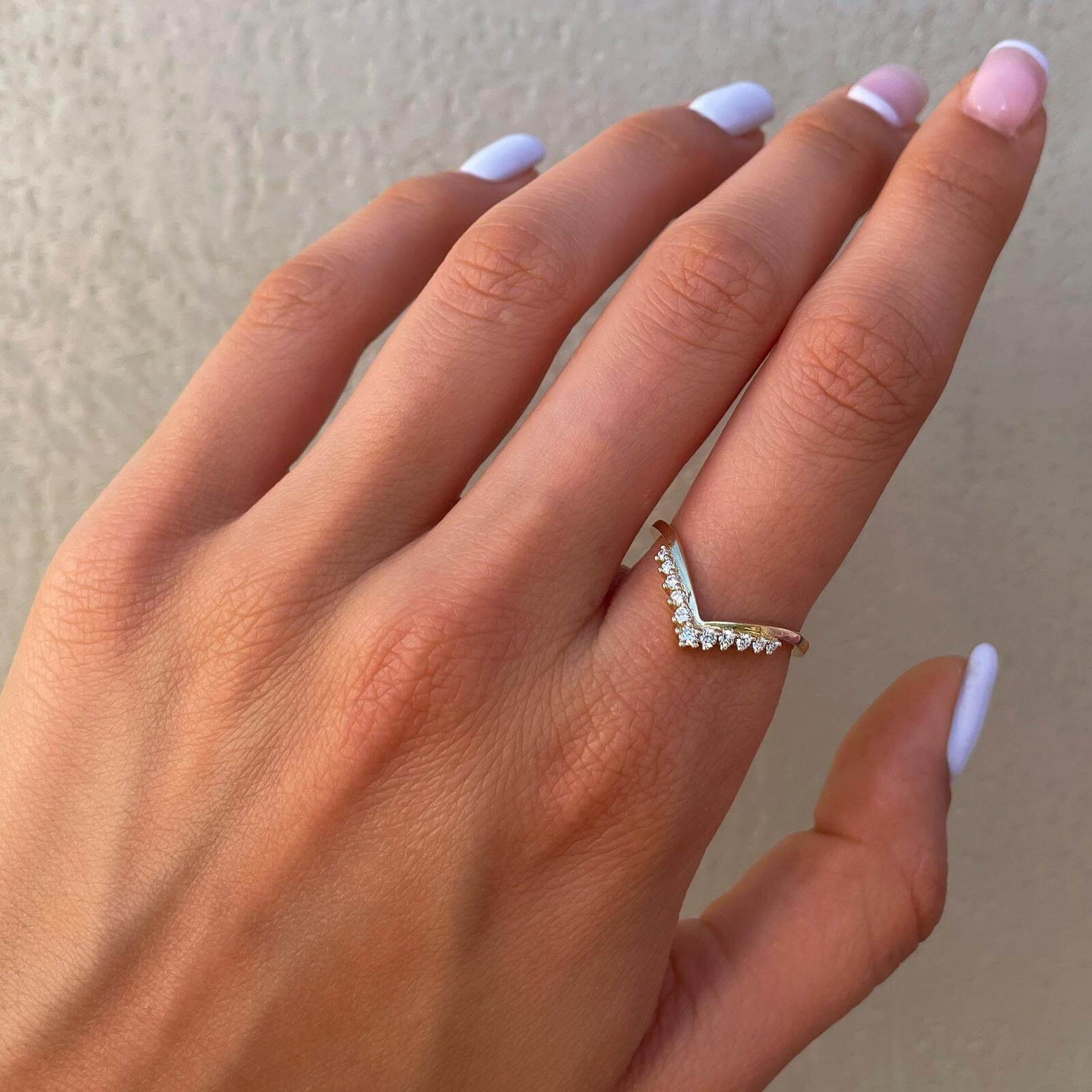 Chevron Diamond Ring Chevron Wedding Band Alternative - Etsy