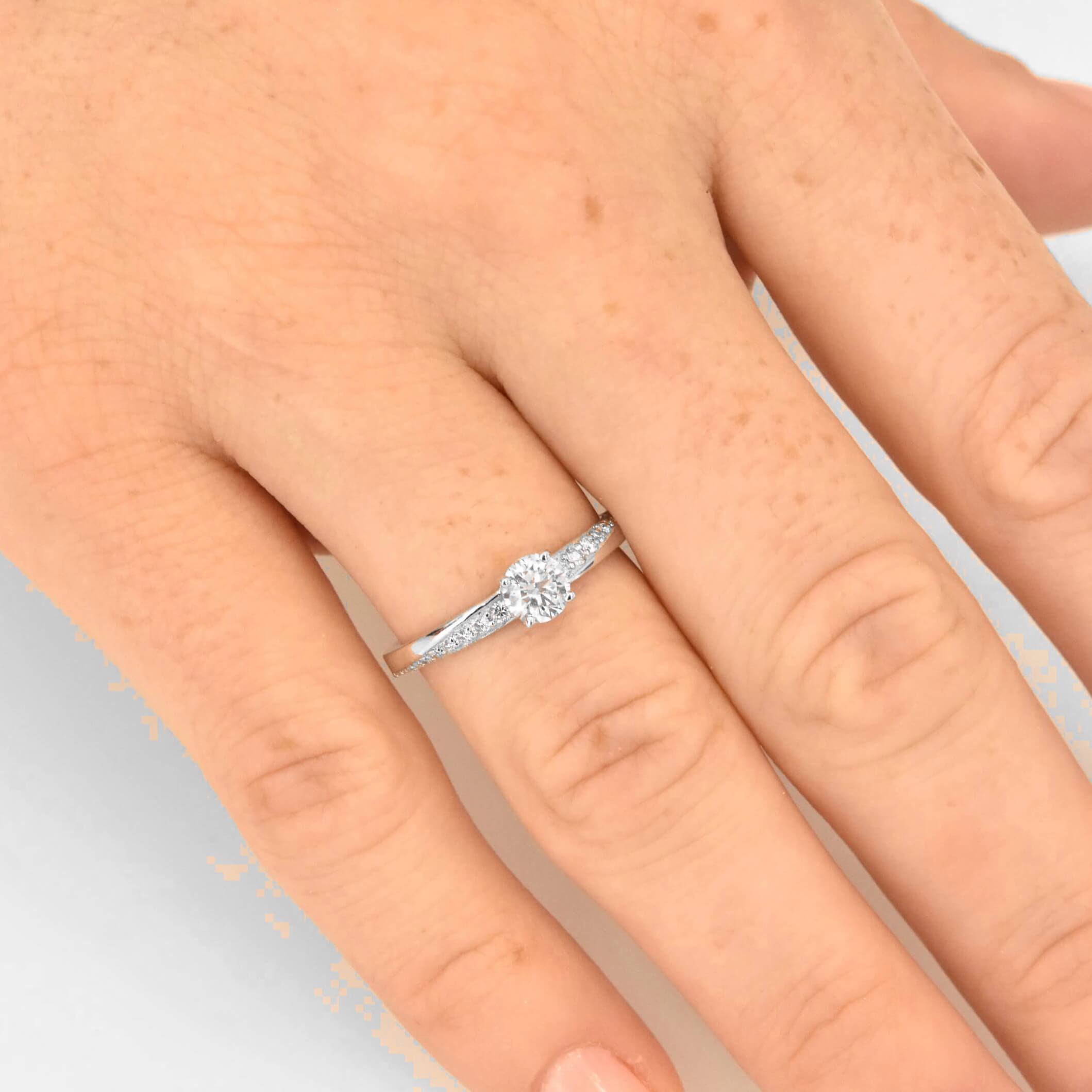 Real Diamond Engagement Ring Delicate Diamond Proposal Ring | Etsy