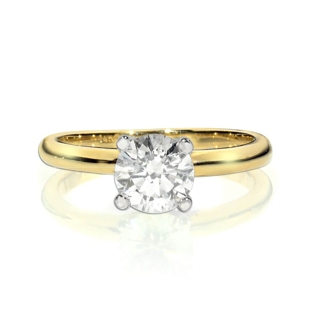 Classic Diamond Engagement Ring, Real Diamond Engagement Ring, Promise ...