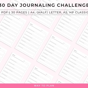 30 Day Journaling Challenge to Make Journaling a Daily Habit! - Etsy