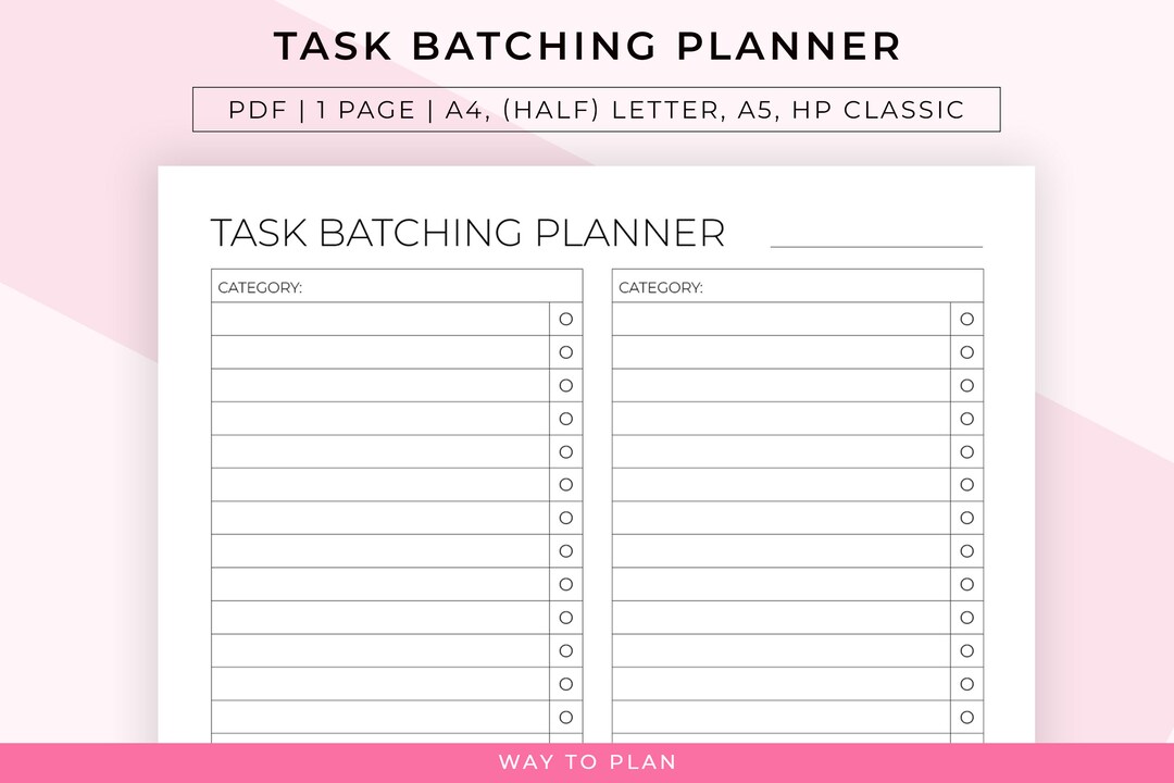 Task Batching Planner to Group Tasks Under Categories for Increased ...
