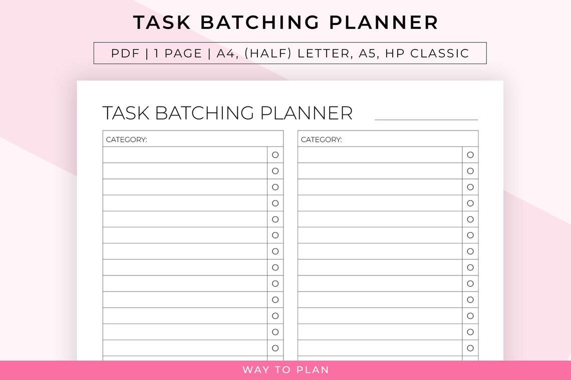 Task Batching Planner to Group Tasks Under Categories for Increased ...