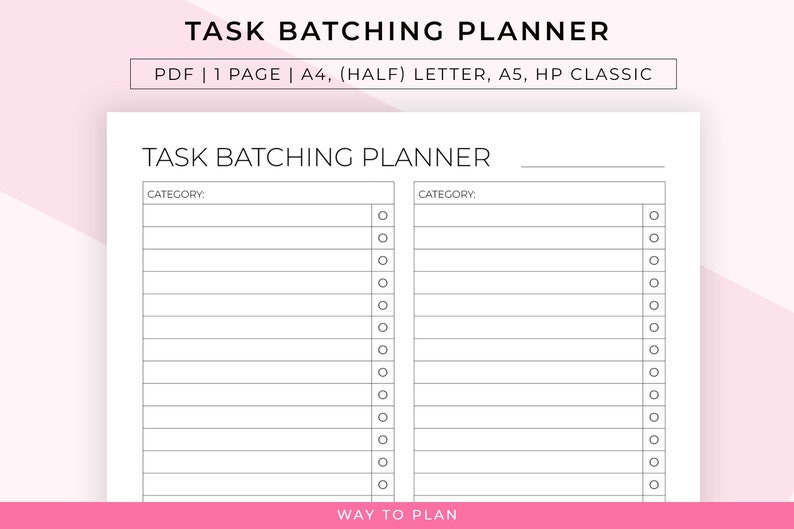 Task Batching Planner to Group Tasks Under Categories for Increased ...