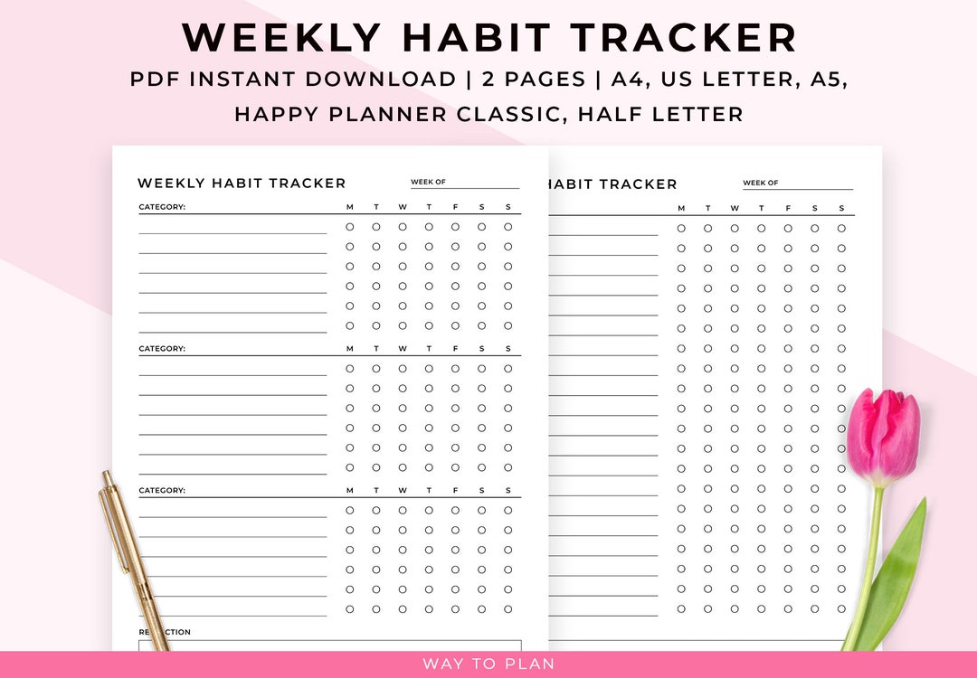 Weekly Habit Tracker, Weekly Habit Planner, Weekly Habit Tracker ...