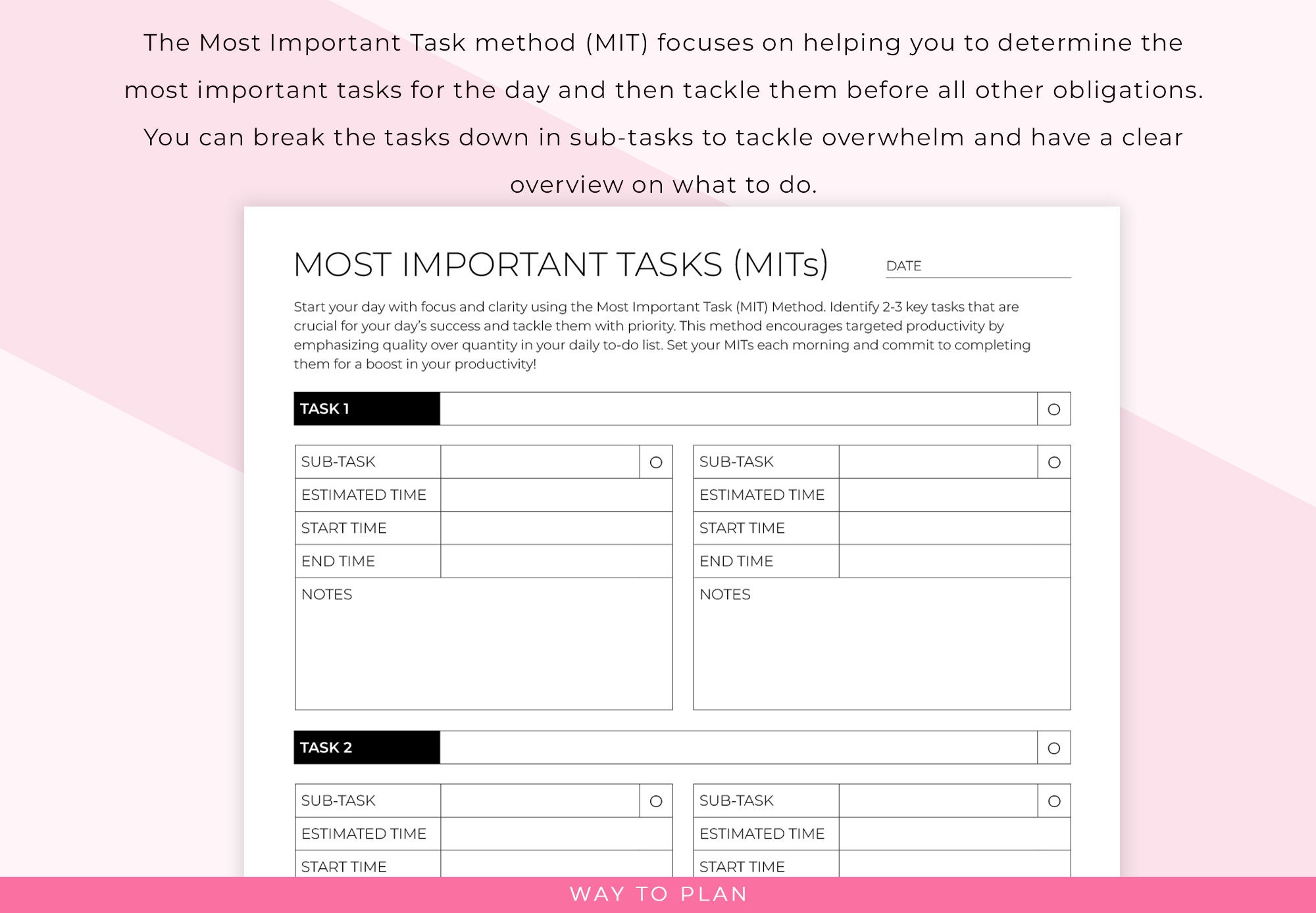 Most Important Tasks Worksheet to Tackle Your Mits First Thing to Boost Productivity! - Etsy