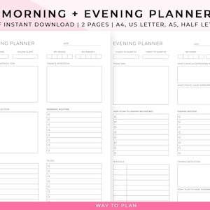 Morning and Evening Routine Bundle. Daily Routine Printable Journal ...