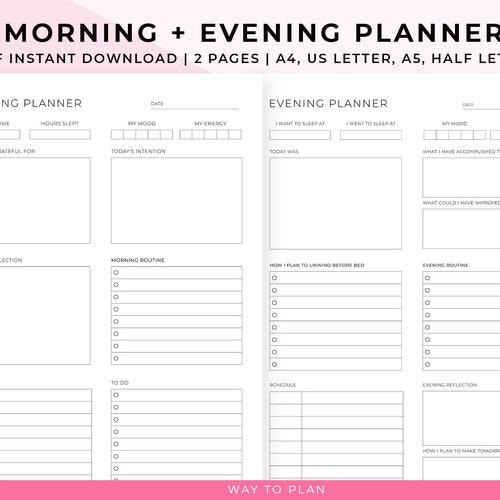 Printable & Editable Morning and Night Routine Tracker - Etsy