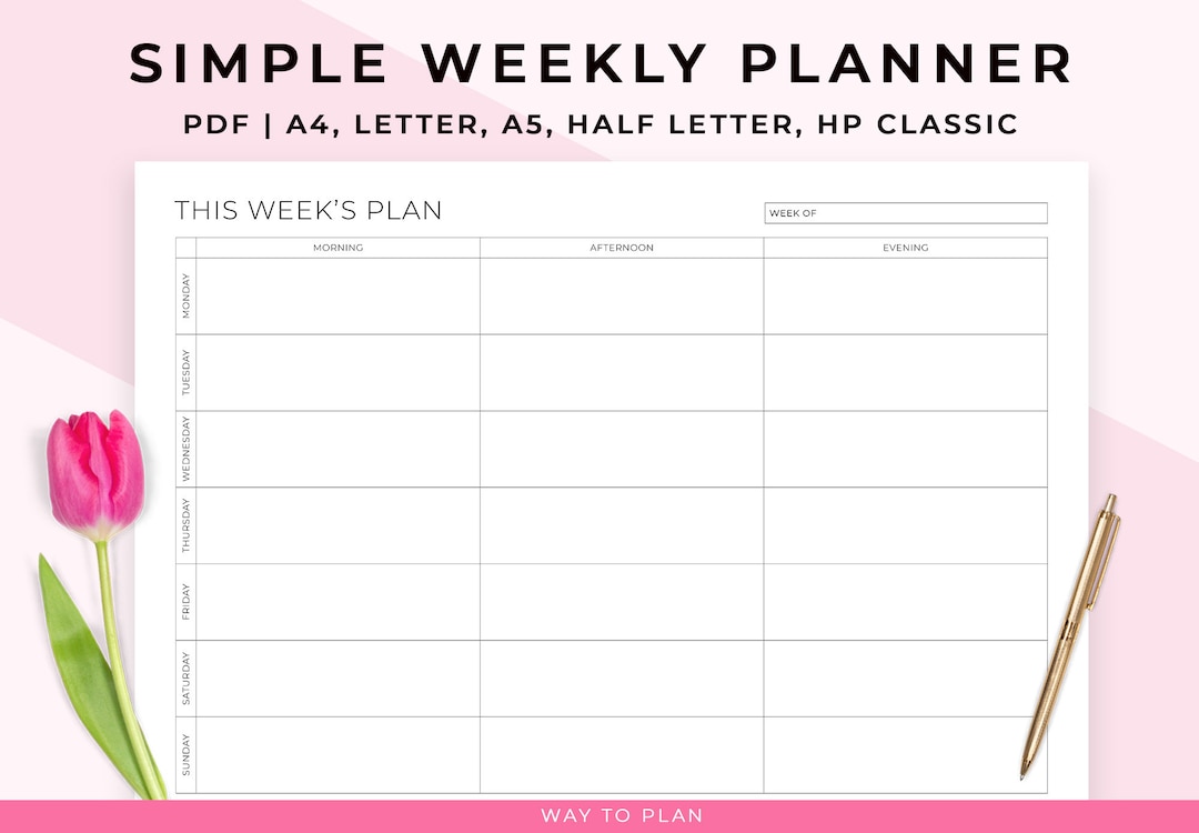 Morning, Afternoon, and Evening Planner, Daily Routine Planner, Weekly ...