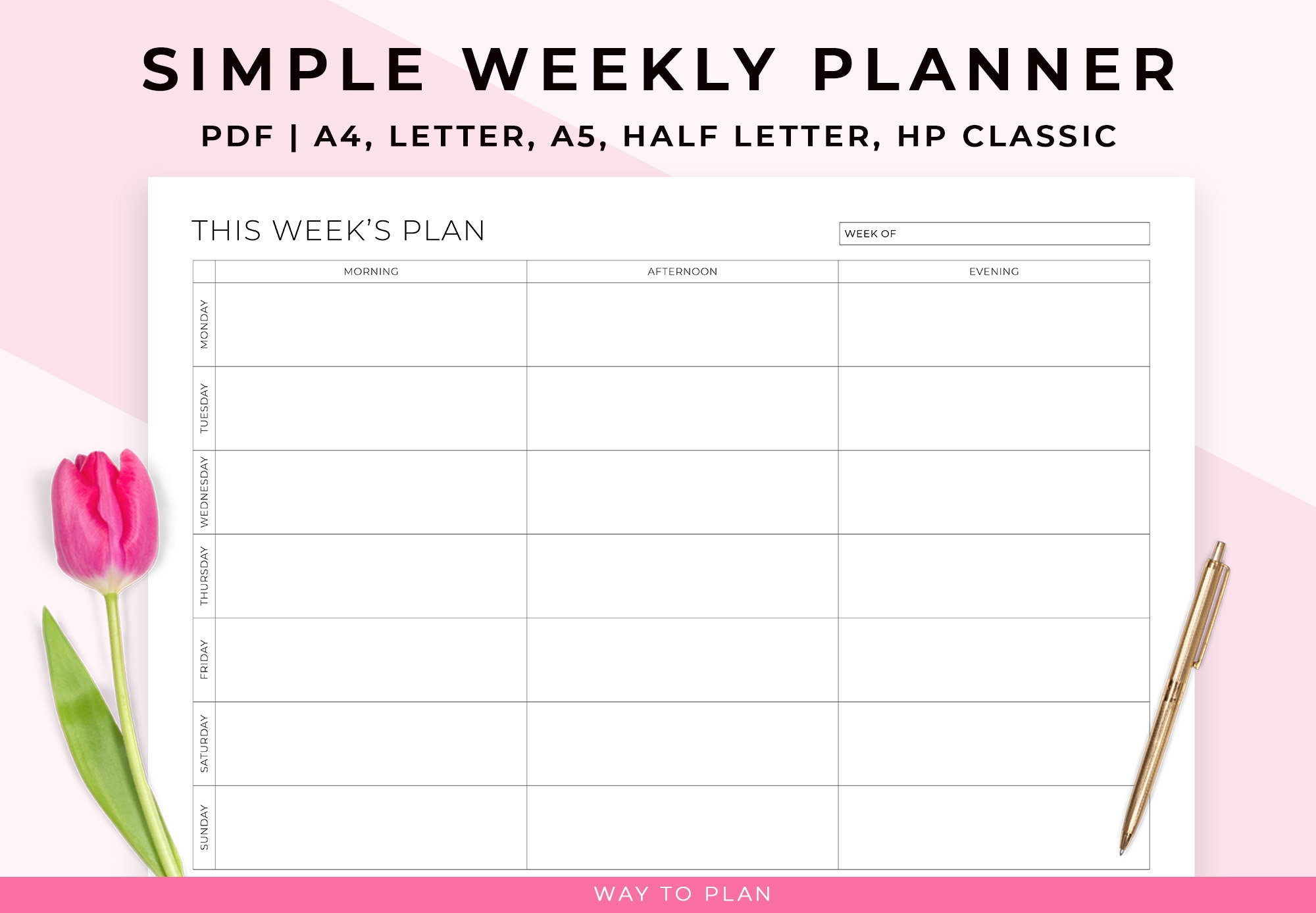 Morning, Afternoon, and Evening Planner, Daily Routine Planner, Weekly ...