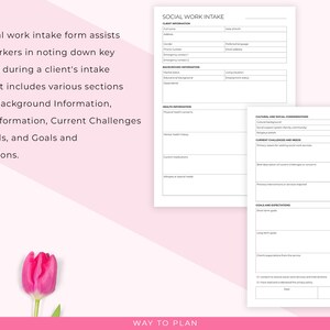 Social Work Intake Form for Noting Down Key Elements of a Social Work ...