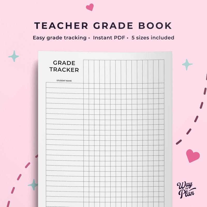Printable Gradebook Template - Etsy