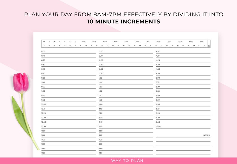 10 Minute Planner Printable for Daily Productivity and Time Management ...