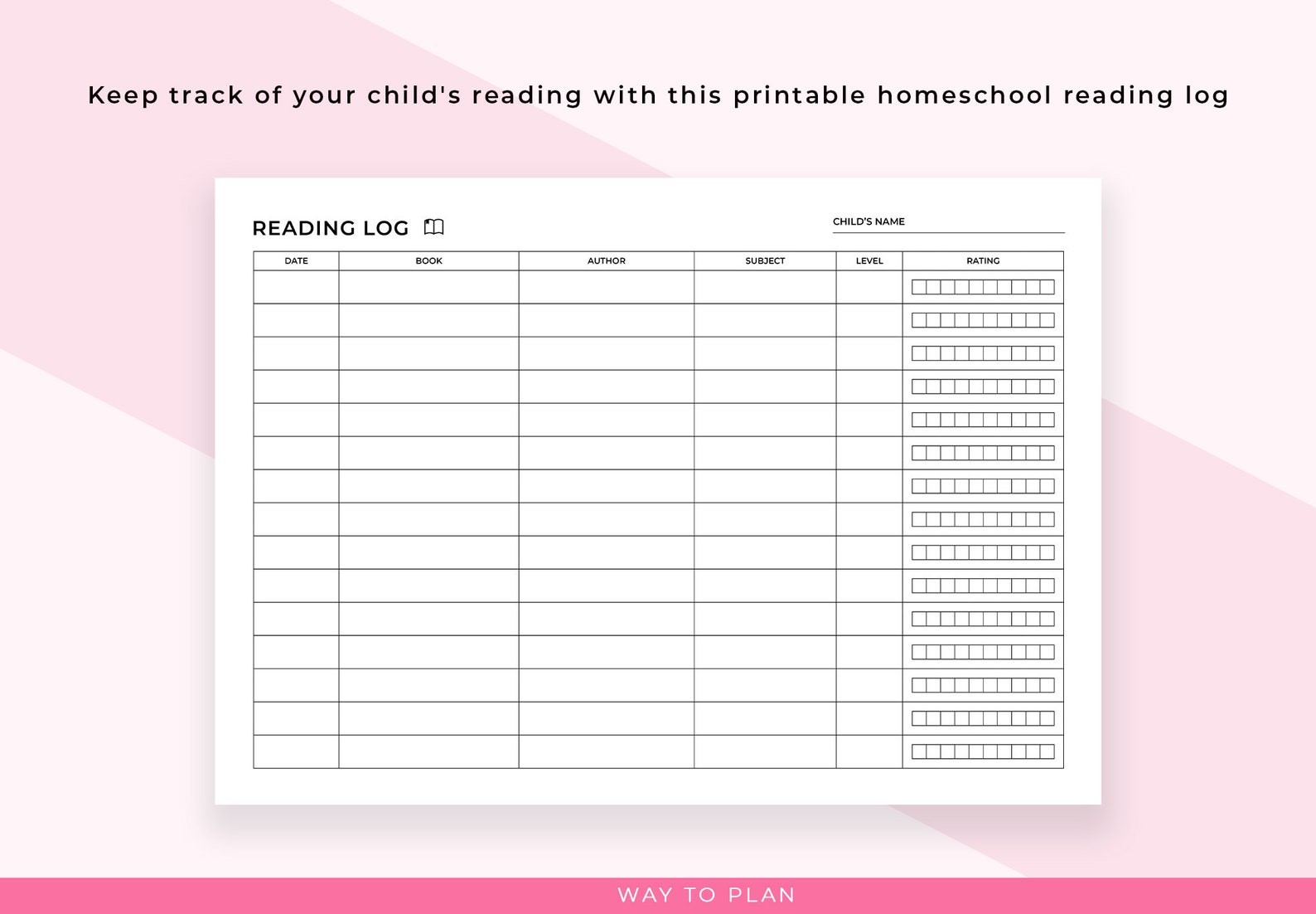 Homeschool Reading Log Printable. Homeschool Reading Journal. Book ...