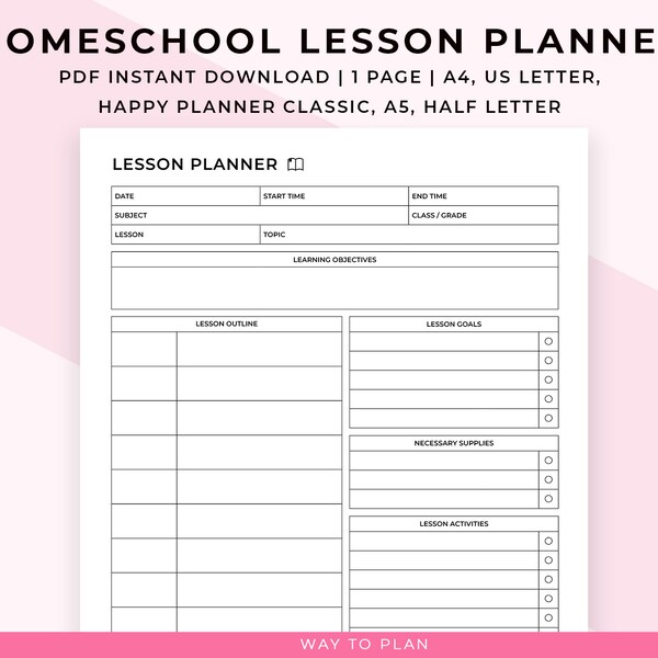 Homeschool Lesson Plan - Etsy