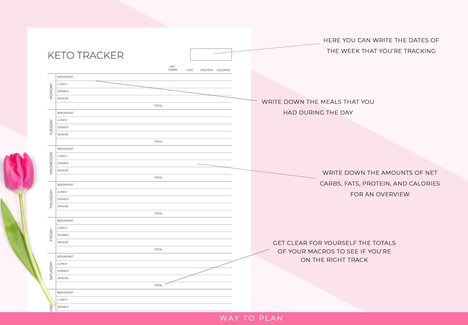 Keto Food Tracker. Printable Keto Diary Log - Etsy