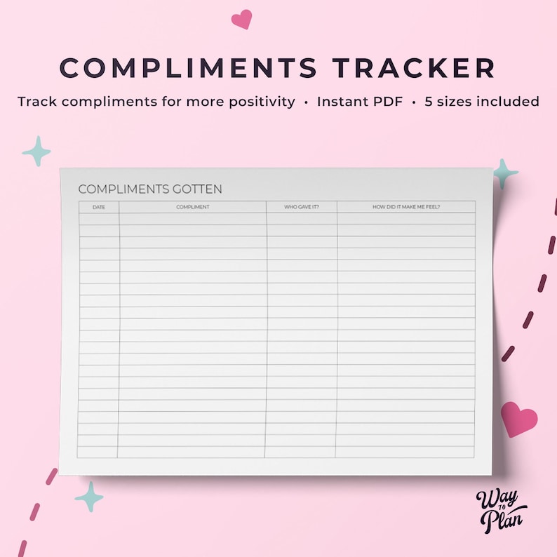 Compliments Tracker to Track Compliments Received and Given for More ...