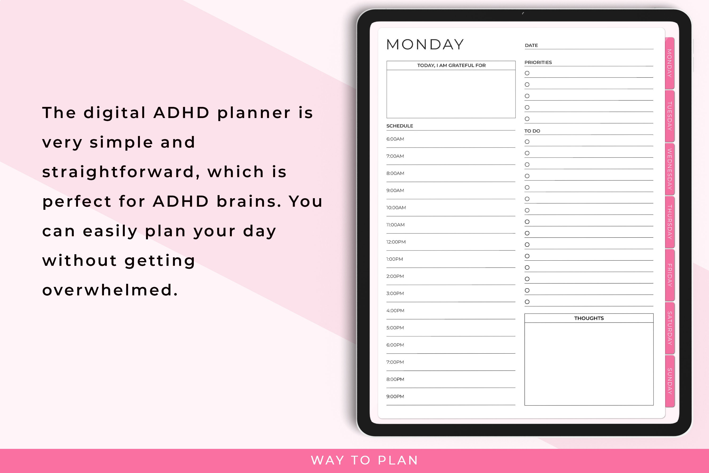 Digital ADHD Planner. Daily Weekly Planner for iPad and Goodnotes - Etsy