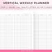 Vertical Week Planner With Grid for Visualizing, Organizing, and ...