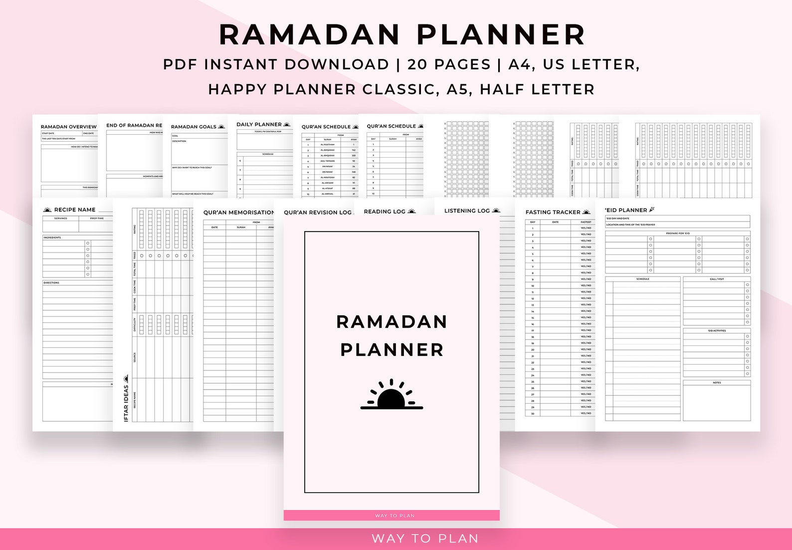 Ramadan Planner 2024 Printable. Ramadan Gift. Daily Schedule. Islamic ...