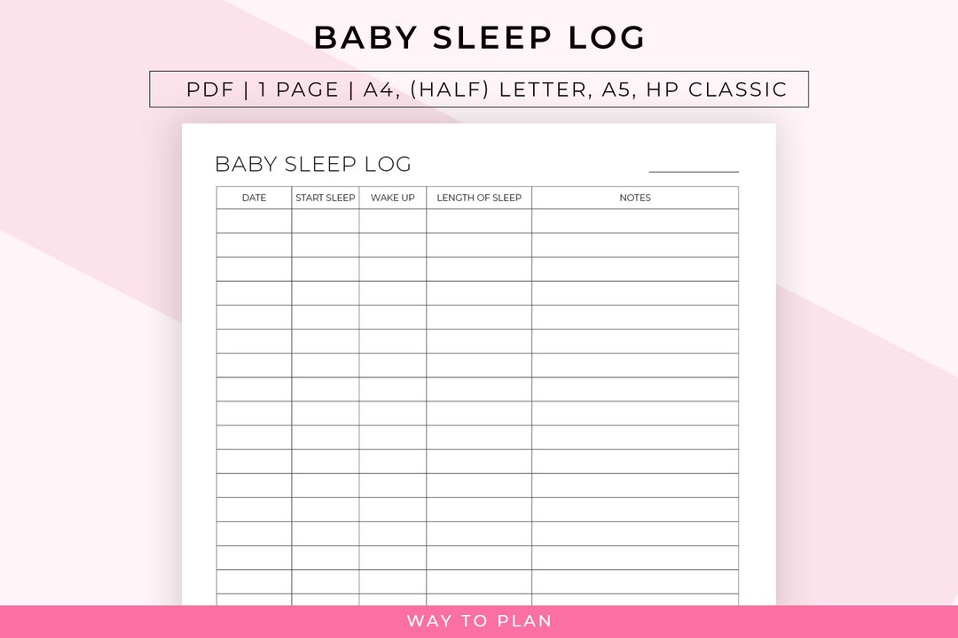 Baby Sleep Log, Baby Sleep Tracker to Keep Track of Your Little One's ...