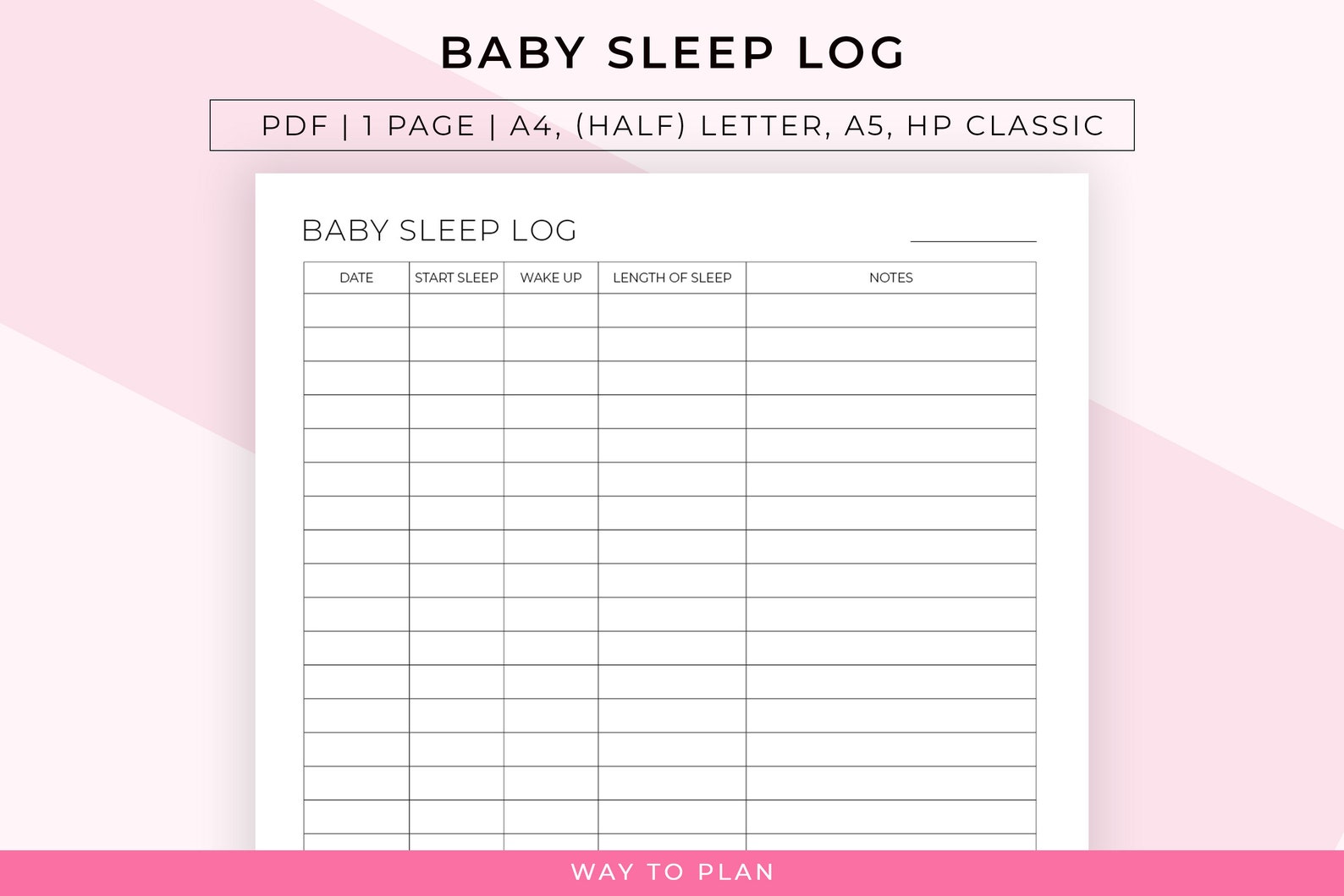 Baby Sleep Log, Baby Sleep Tracker to Keep Track of Your Little One's ...