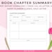Book Chapter Summary Template. Printable Revision Sheet. Exam Prep ...