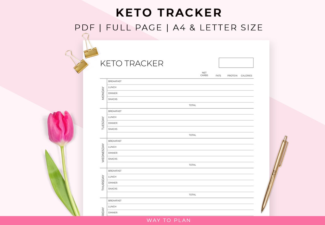 Keto Food Tracker. Printable Keto Diary Log - Etsy