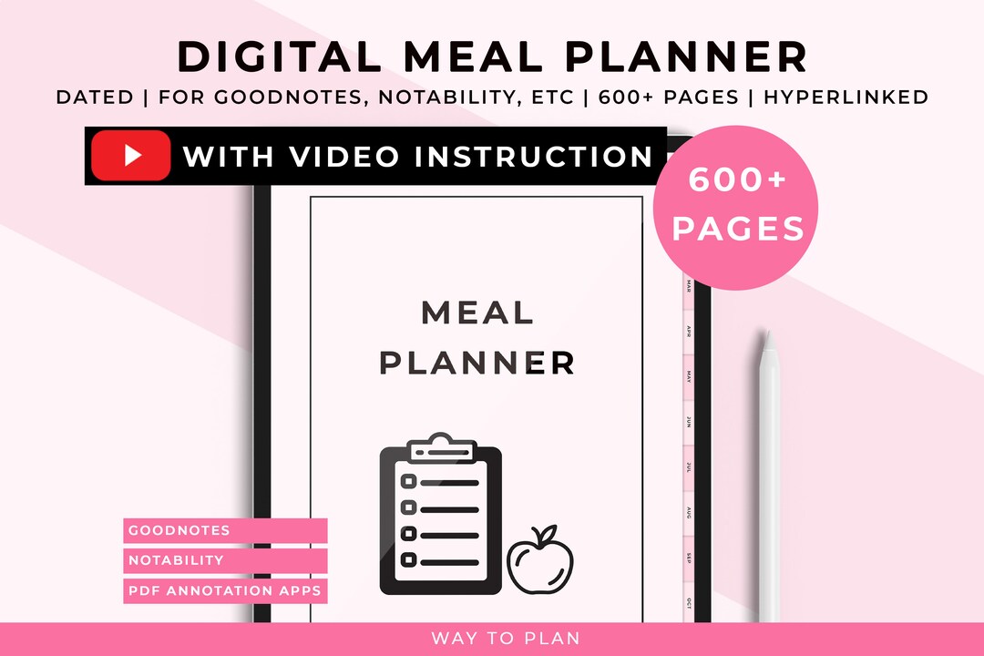 Digital Meal Planner Goodnotes Ipad. Weekly Meal Planner. Digital Meal ...