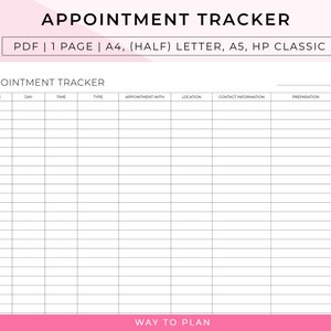 Appointment Tracker to Keep Track of Your Appointments and Be Prepared ...