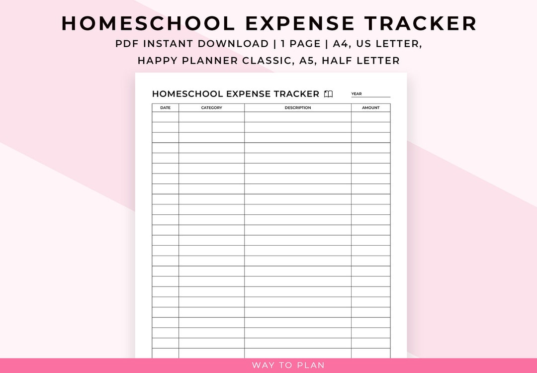 Homeschool Expense Tracker Printable. Homeschool Planner. Homeschool ...