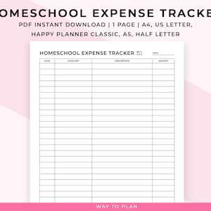 Homeschool Expense Tracker Printable. Homeschool Planner. Homeschool ...