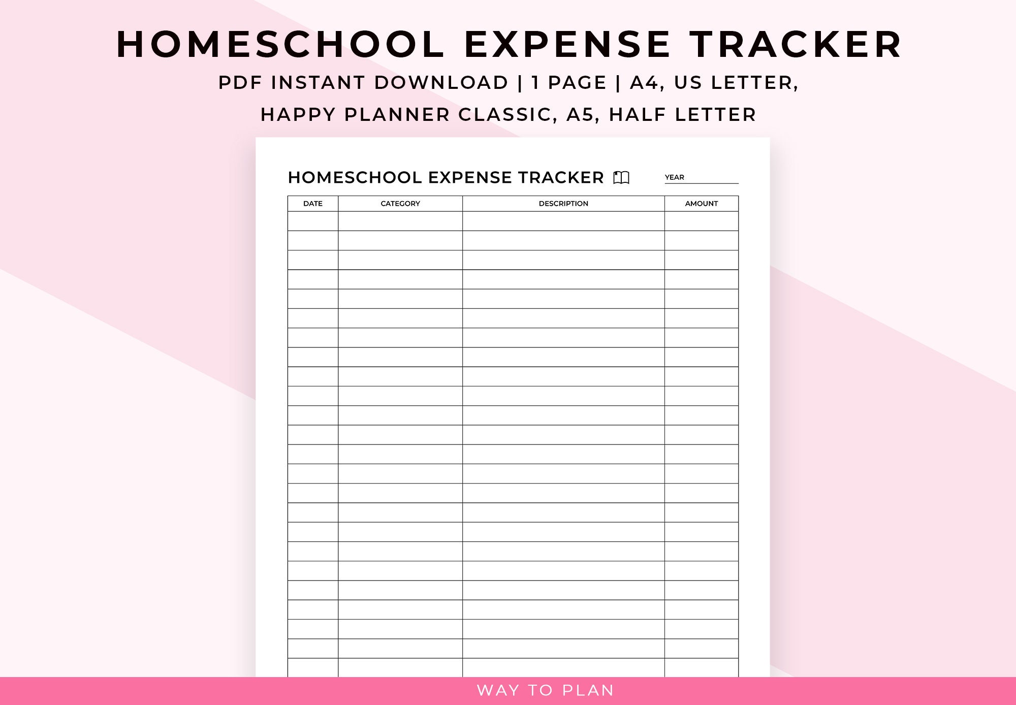 Homeschool Expense Tracker Printable. Homeschool Planner. Homeschool ...
