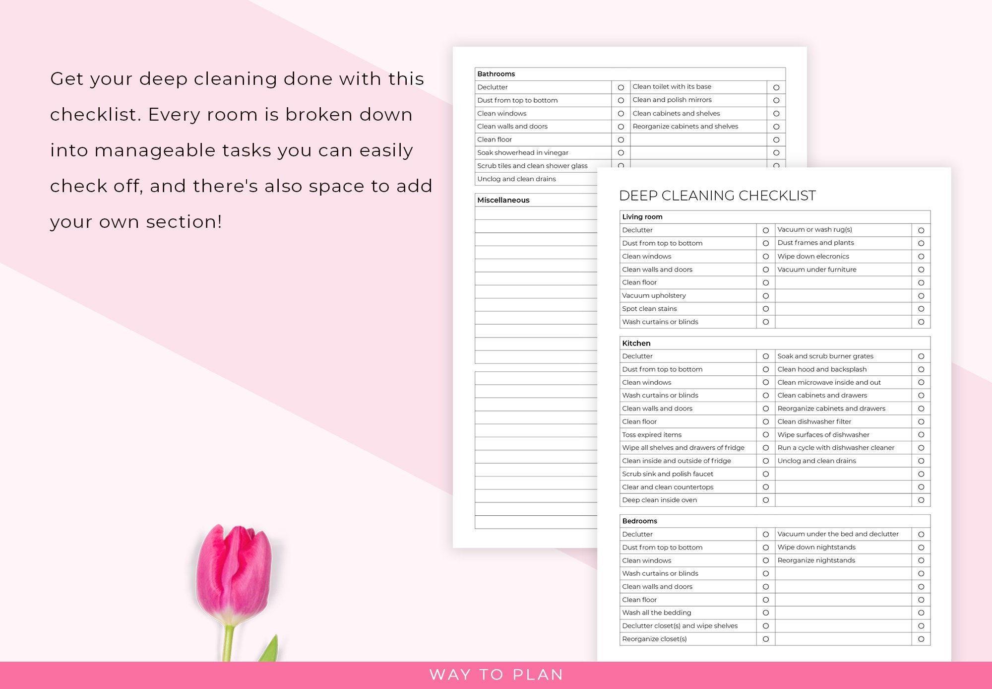 Deep Cleaning Checklist to Get Your Deep Cleaning Done - Etsy