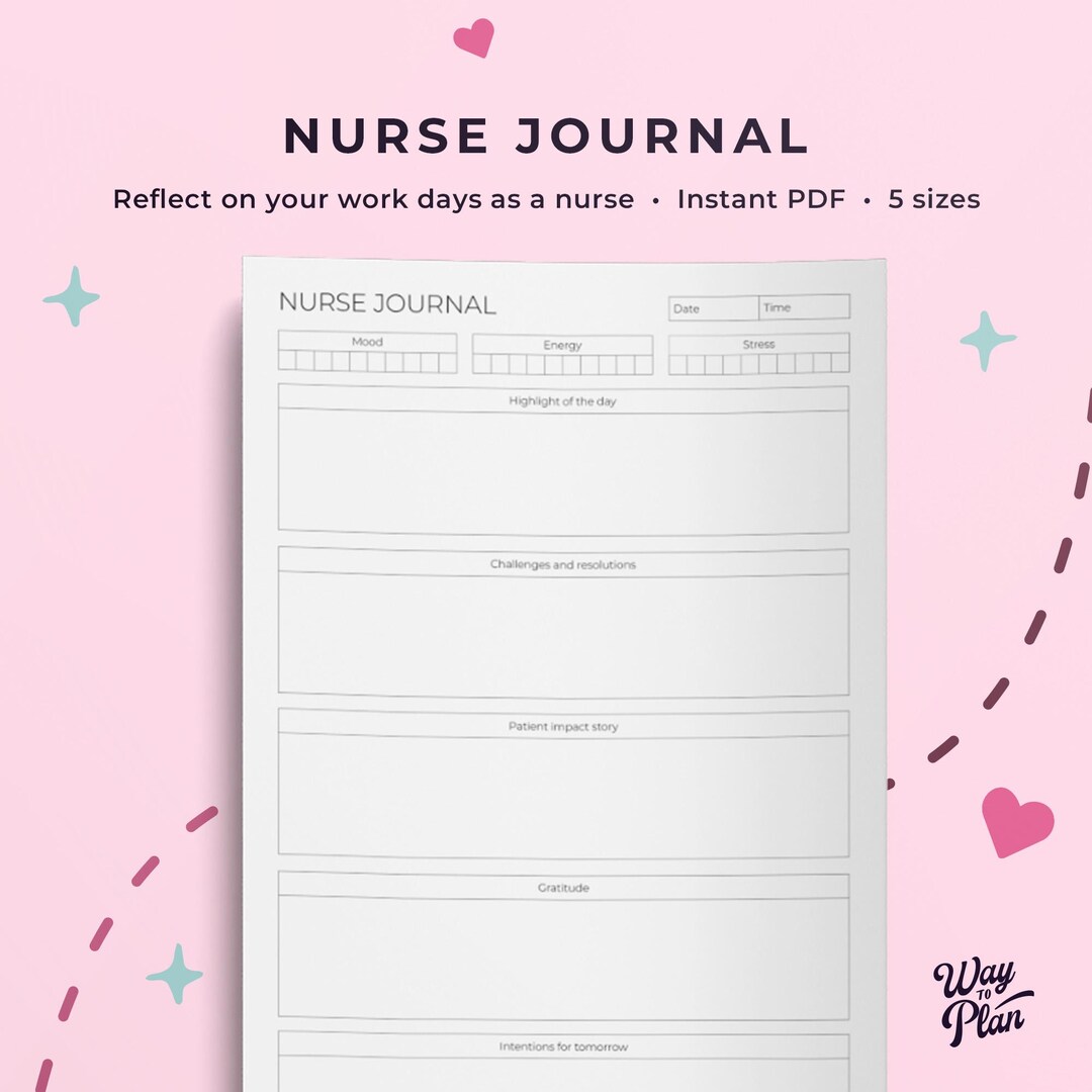 Nurse Journal to Reflect on Your Day and End It on a Positive Note - Etsy