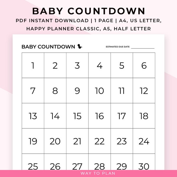 Baby Countdown - Etsy