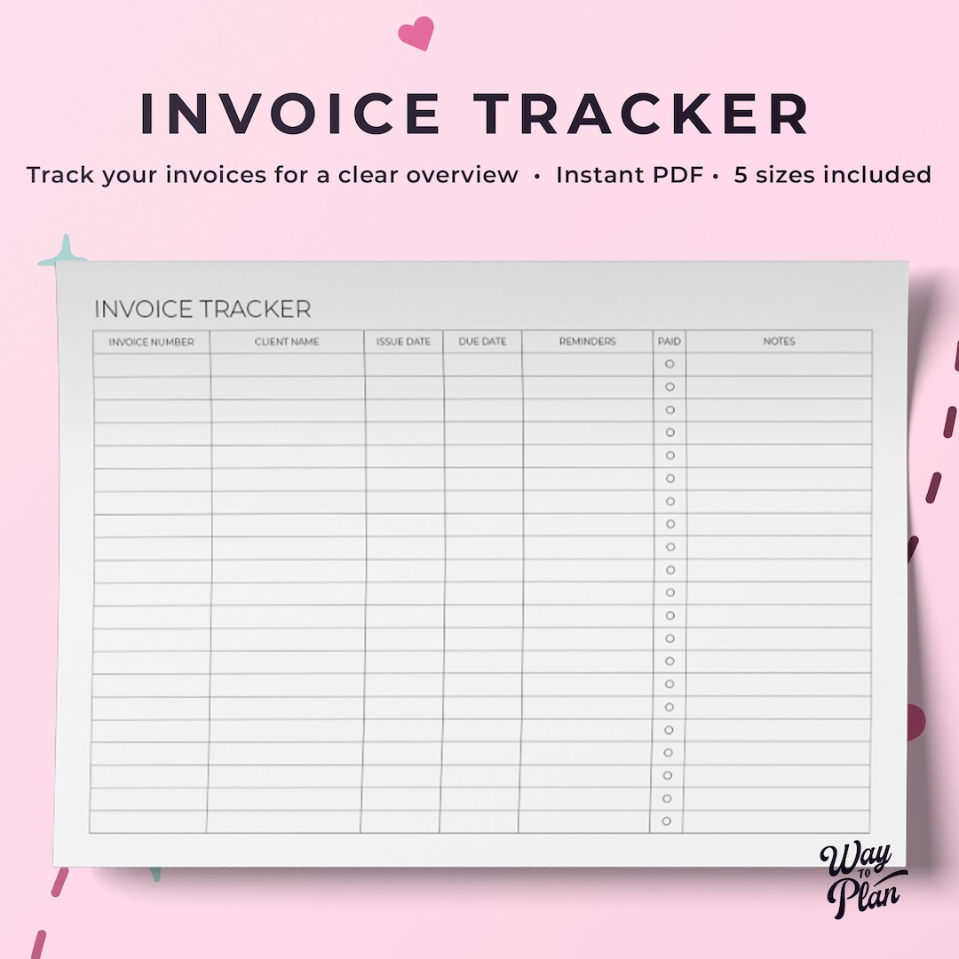 Invoice Tracker, Invoices Tracker, Invoice Tracking, Invoice Log ...
