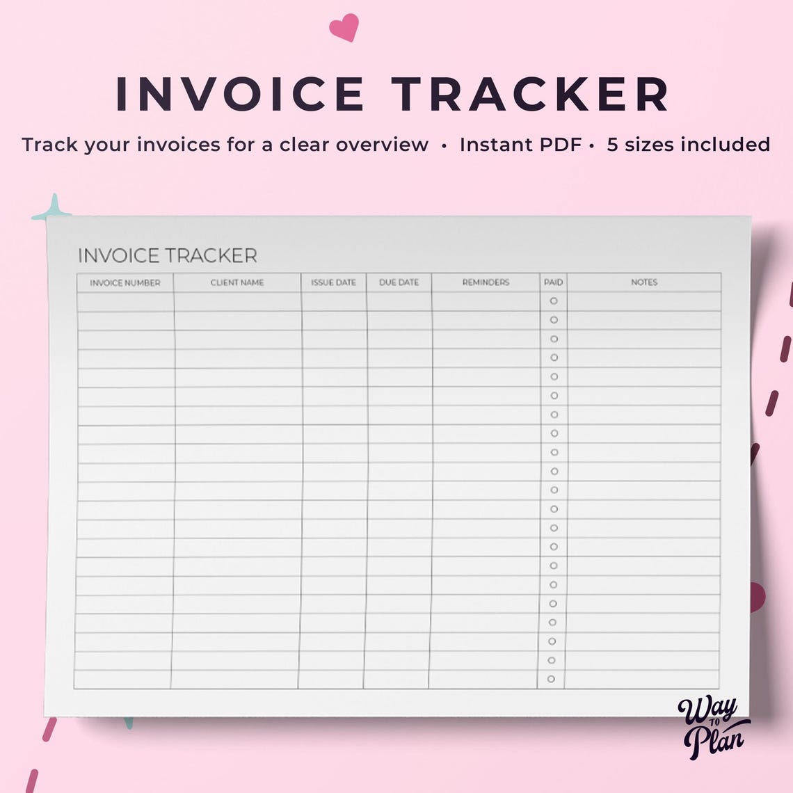 Invoice Tracker, Invoices Tracker, Invoice Tracking, Invoice Log ...